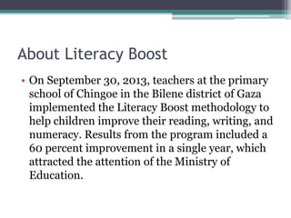 Save the Children’s Literacy Boost | PPTX