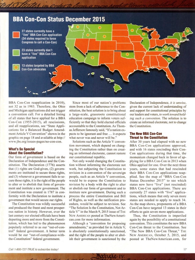 Save the Constitution - by rescinding article v convention applications ...