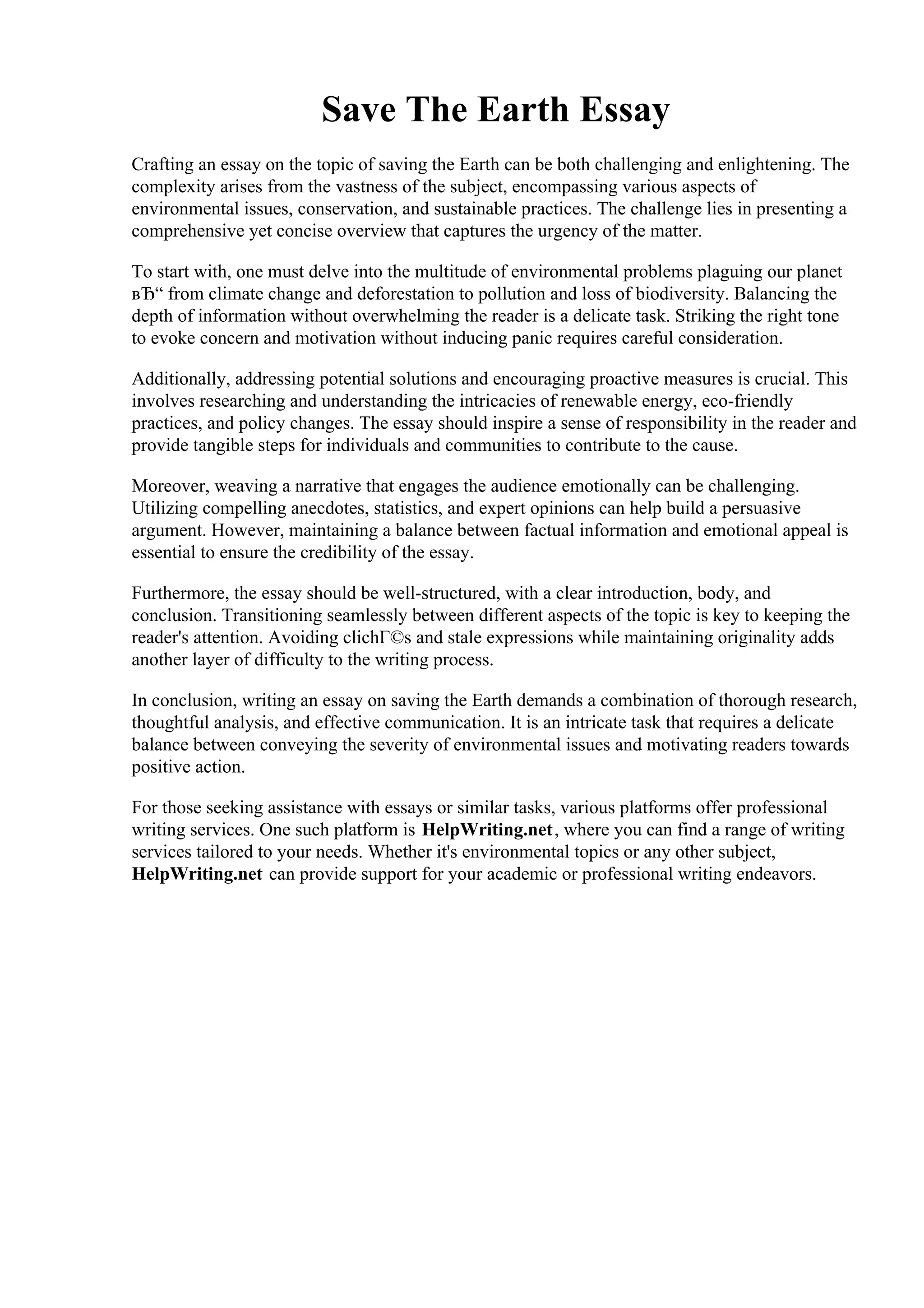 Save The Earth Essay.pdf