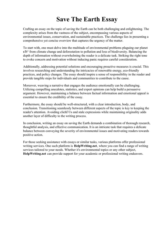 Save The Earth Essay.pdf