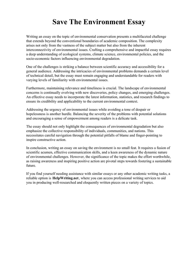 Save The Environment Essay.pdf