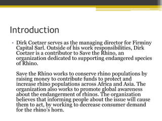 Save the Rhinos Worker Presented with Disney Conservation Hero Award | PPTX