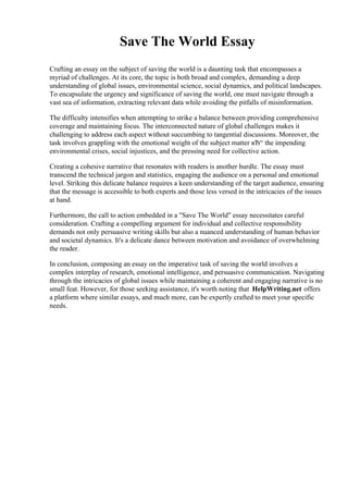Save The World Essay.pdf