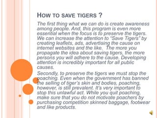Save tigers ppt | PPTX