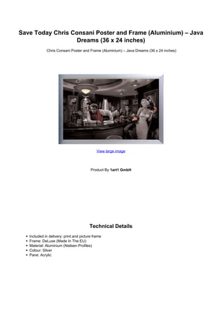 Save today chris consani poster and frame aluminium java dreams 36 x 24 ...