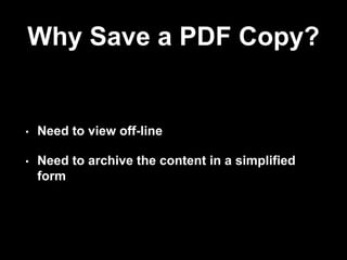 Save to PDF Tutorial | PPTX