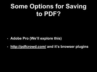 Save to PDF Tutorial | PPTX