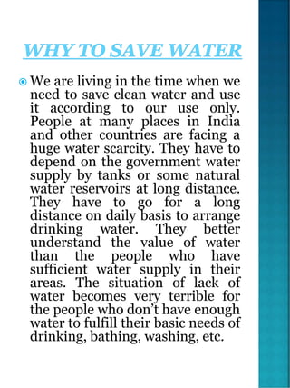 Save water.. Sagar International School | PDF