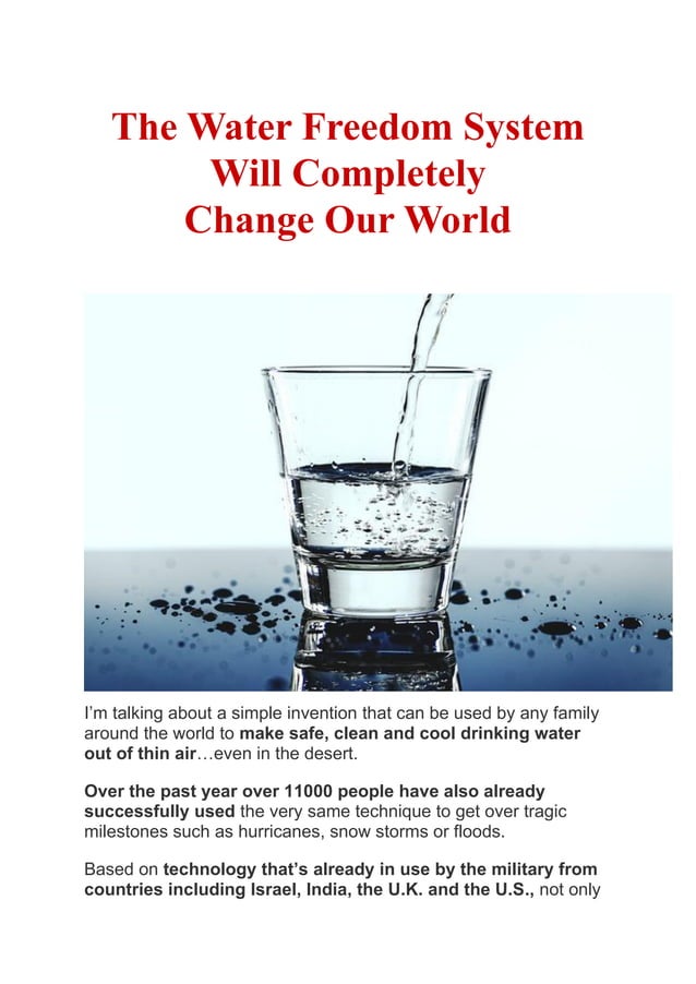 Water freedom system | PDF