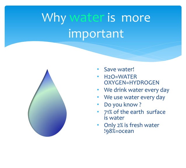 Save water presentaion | PPTX | Chemistry | Science