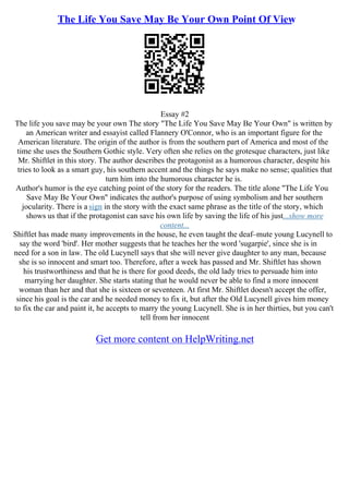 Save Water Save Life Essay | PDF