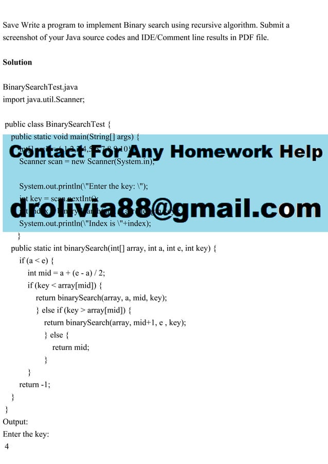 Save Write A Program To Implement Binary Search Using Recursive Algo Pdf