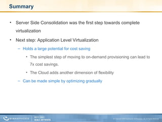 Savig cost using application level virtualization | PPT