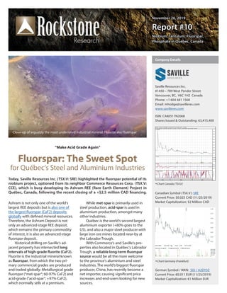 Fluorspar: The Sweet Spot for Quebec‘s Steel and Aluminium Industries | PDF