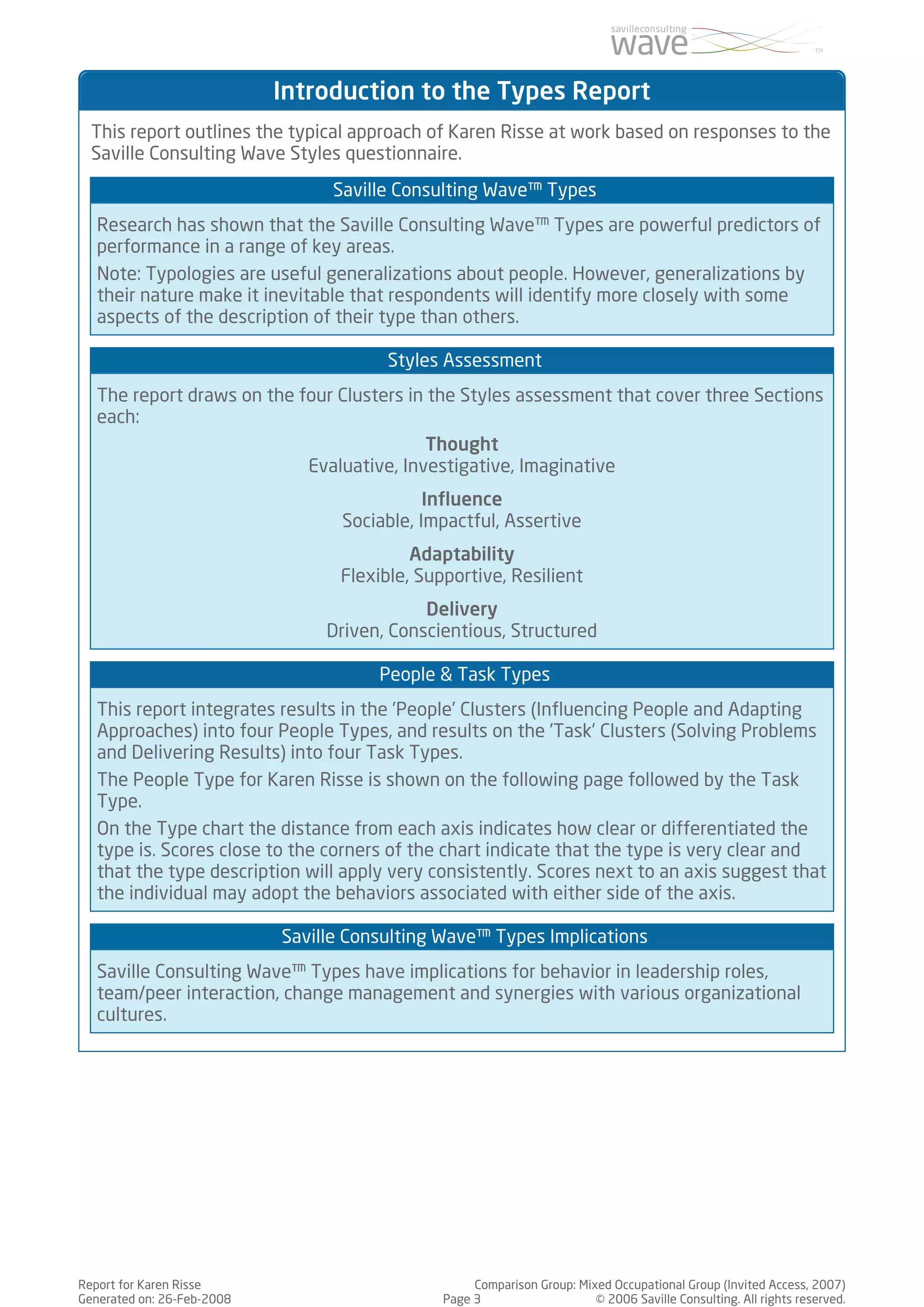 Saville Consulting Wave Assessment | PDF