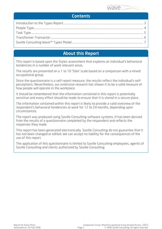 Saville Consulting Wave Assessment | PDF