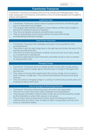 Saville Consulting Wave Assessment | PDF