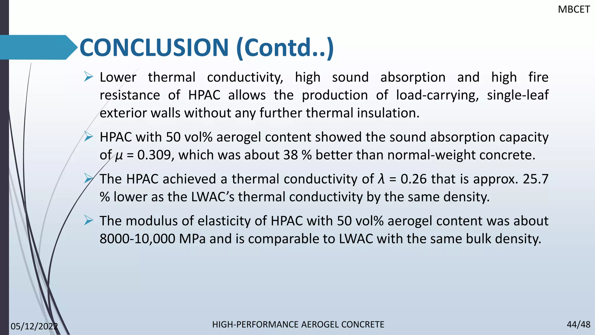 HIGH PERFORMANCE AEROGEL CONCRETE | PDF