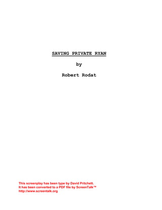 Saving Private Ryan movie script 1998 | PDF