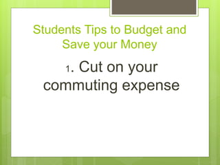 Savings and Budgeting for students/parents | PPTX