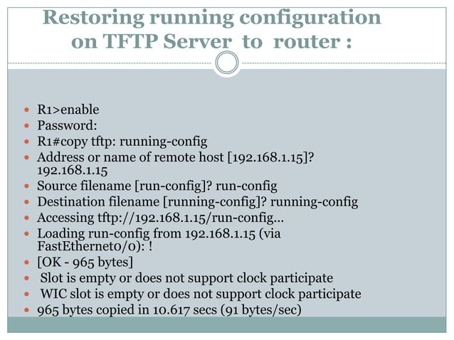 How To Save Backup And Restore Ios On Cisco Router Ppt