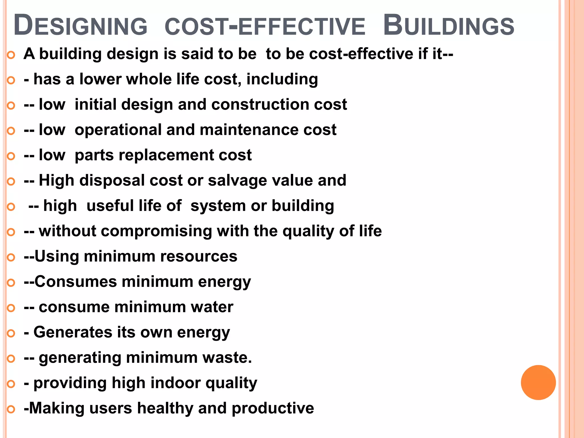 Making Buildings Cost- Effective through Building Design | PPTX
