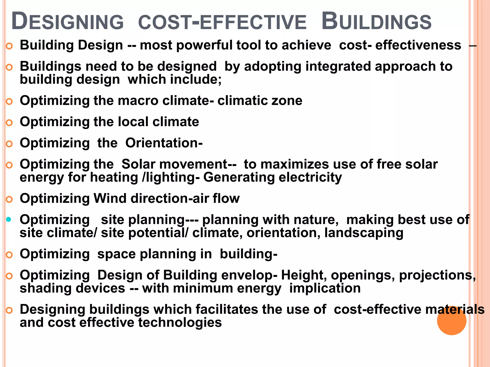Making Buildings Cost- Effective through Building Design | PPTX