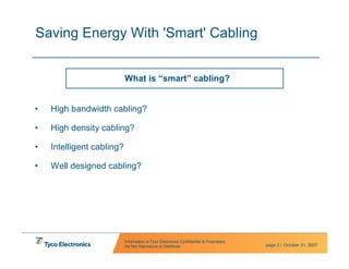 Saving Energy With Smart Cabling | PPT | Free Download