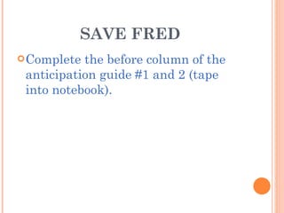 Saving fred | PPT