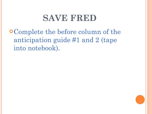 Saving fred | PPT | Science
