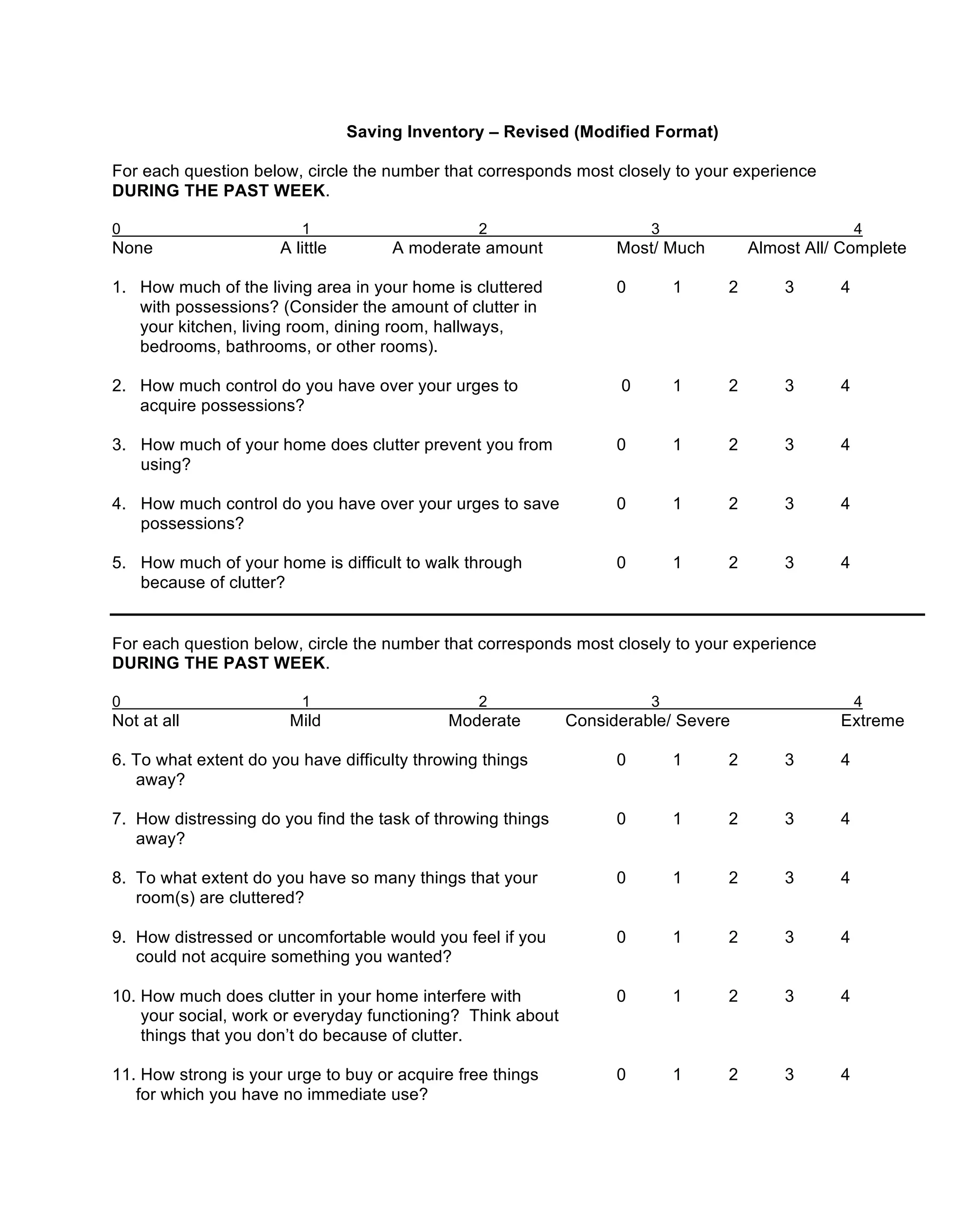 Saving Inventory-Revised (SIR) by IOCDF Hoarding Center | PDF
