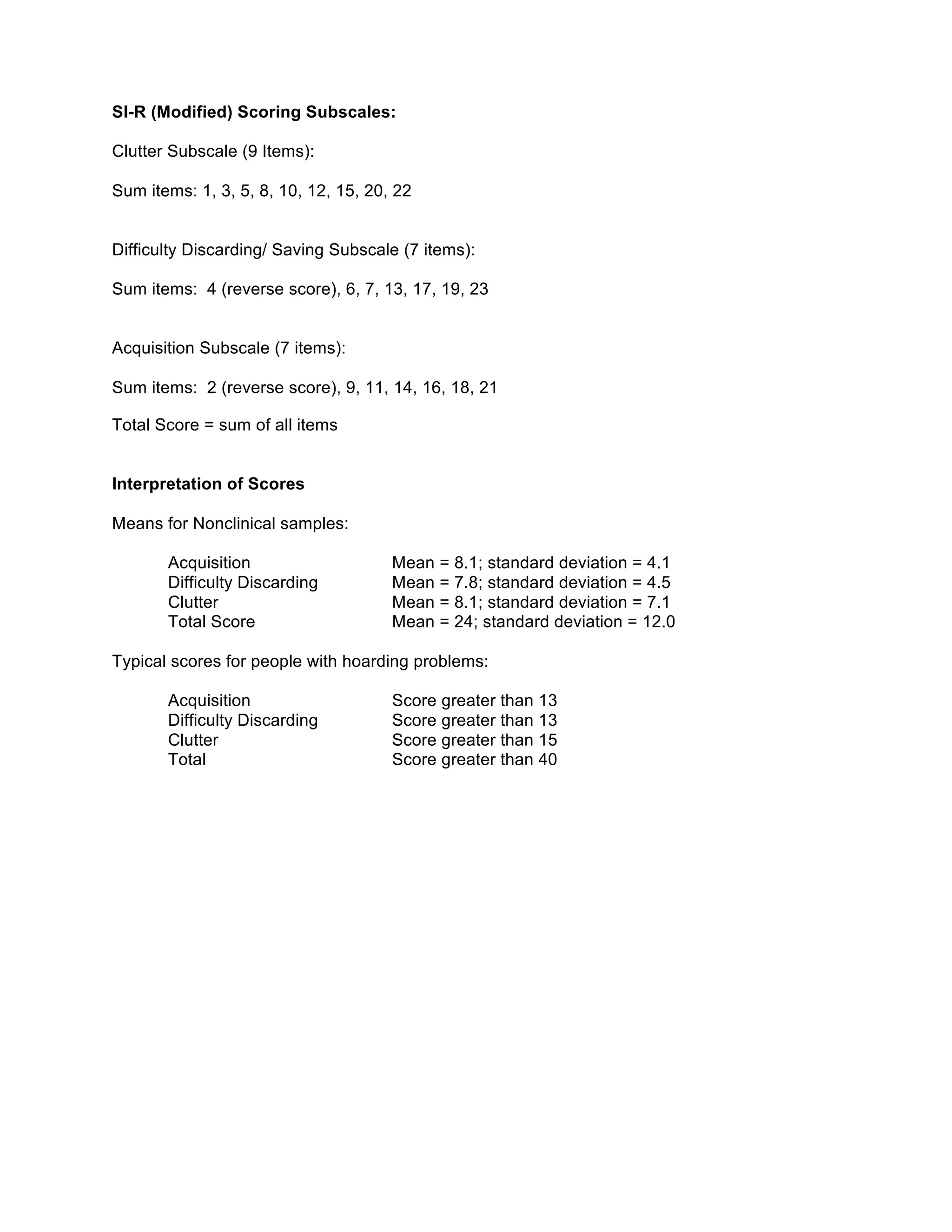 Saving Inventory-Revised (SIR) by IOCDF Hoarding Center | PDF