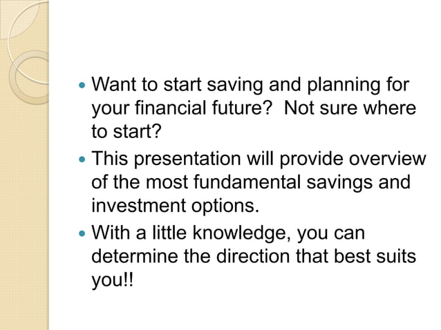 Saving & Investing For Beginners | PPSX | Retirement Planning ...