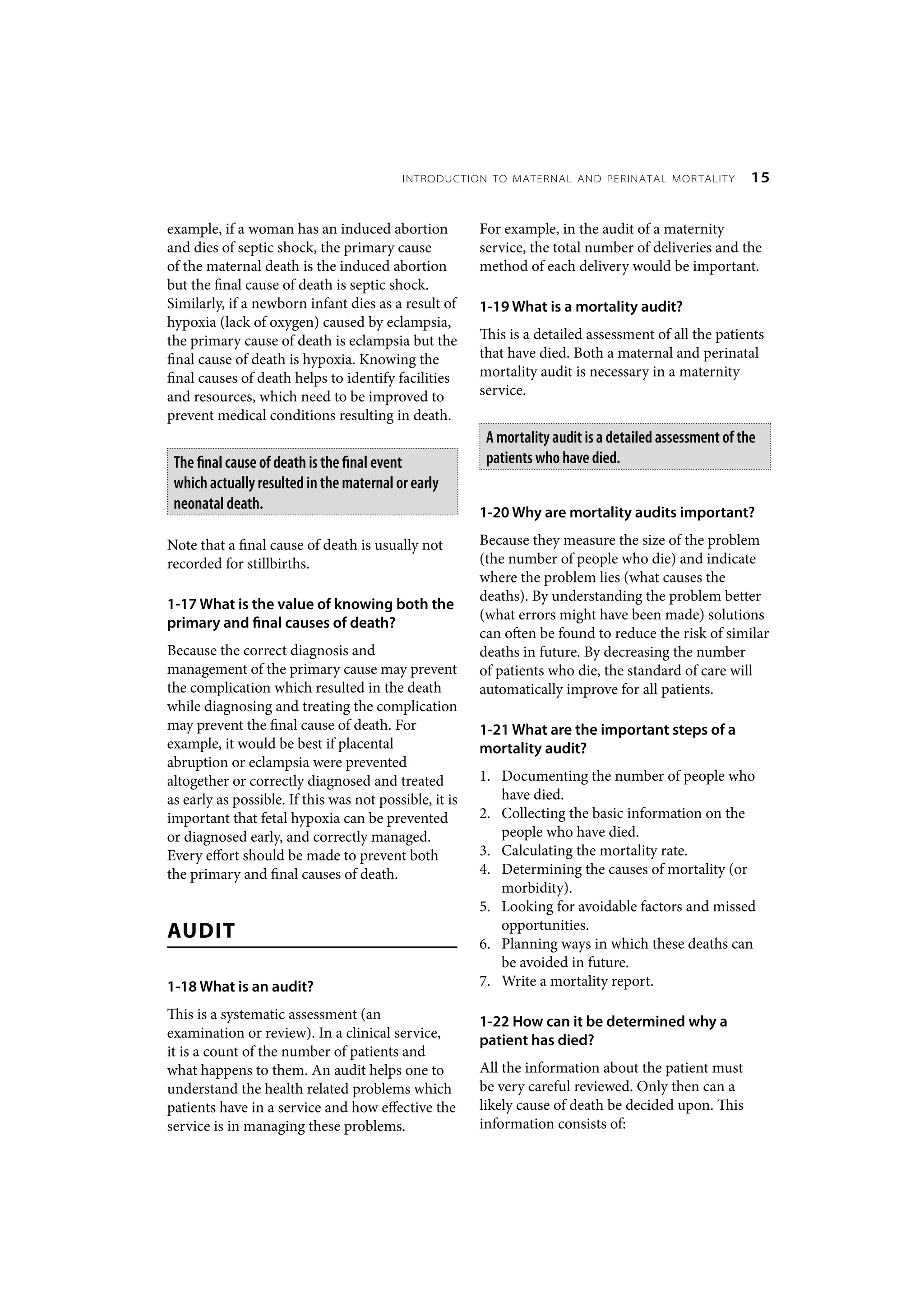 Saving Mothers and Babies: Introduction to maternal and perinatal mortality | PDF