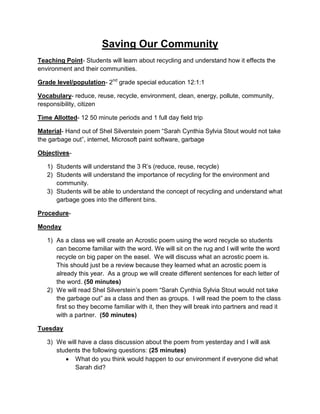 Saving our community | PDF