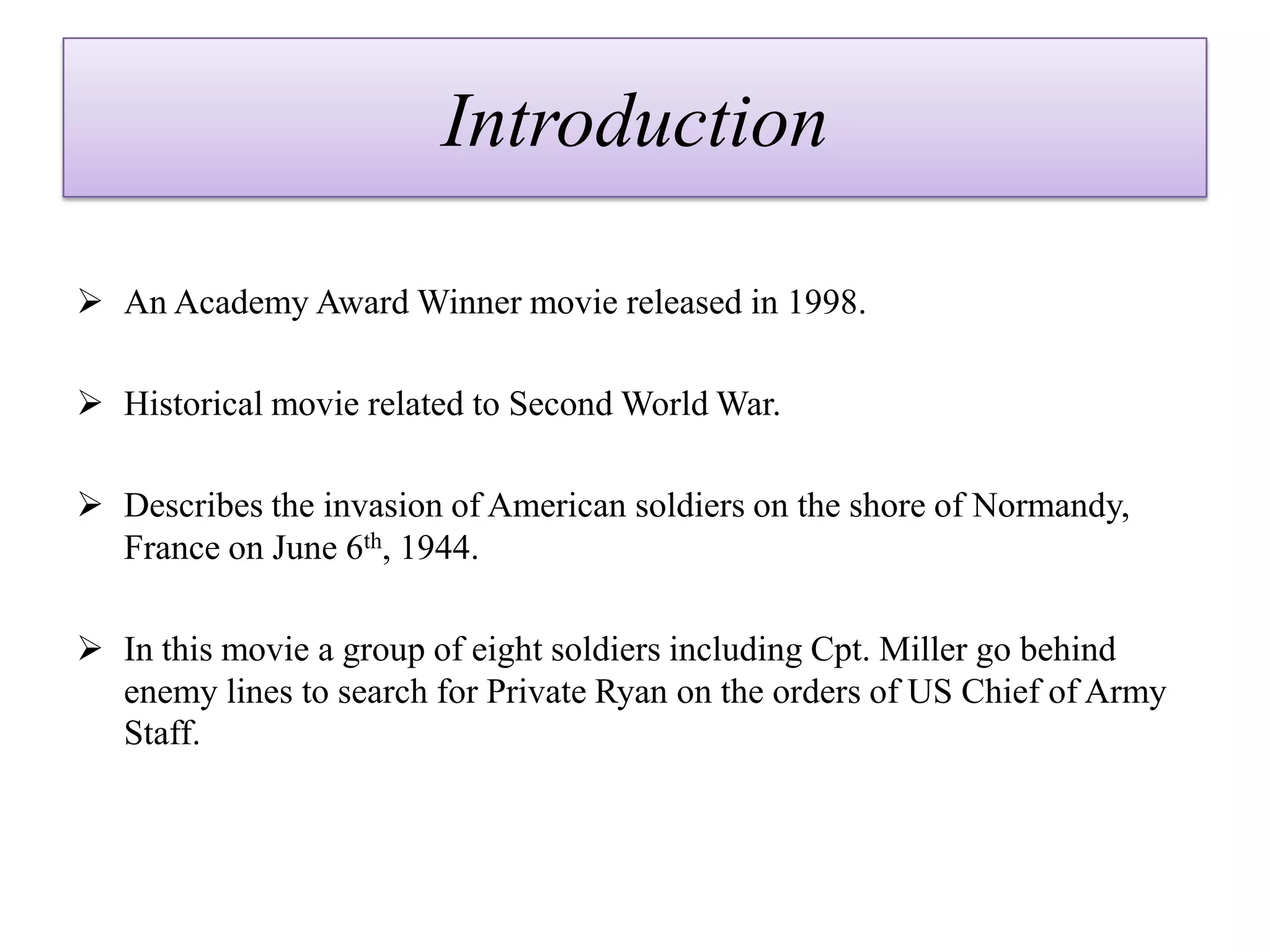 Saving Rrivate Ryan | PPTX