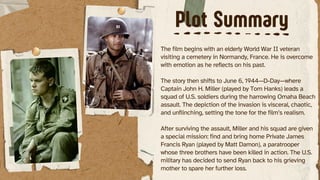 Saving private ryan Synthesis, A power point presentation summarizing the master piece | PDF