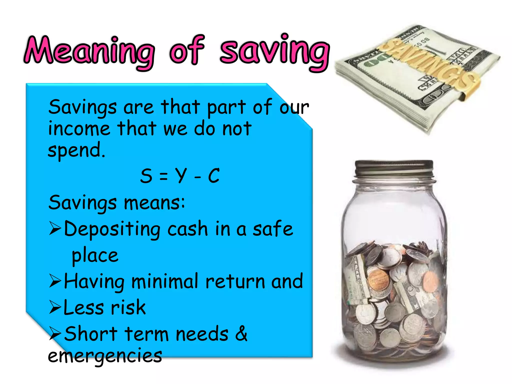 Savings and investment | PPTX