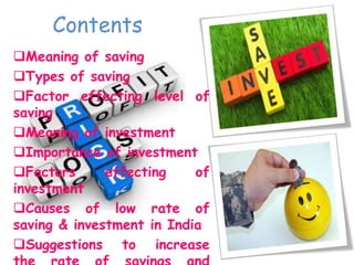 Savings and investment | PPTX
