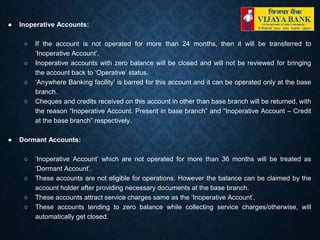 Savings bank account of vijaya bank | PPTX