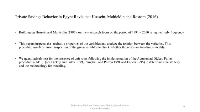 Savings, Financial Development and Economic Growth in Egypt Revisited | PPT
