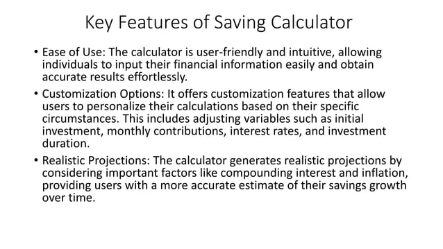 Savings Plan Calculator | PPT