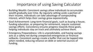 Savings Plan Calculator | PPTX | Financial Planning | Personal Finance