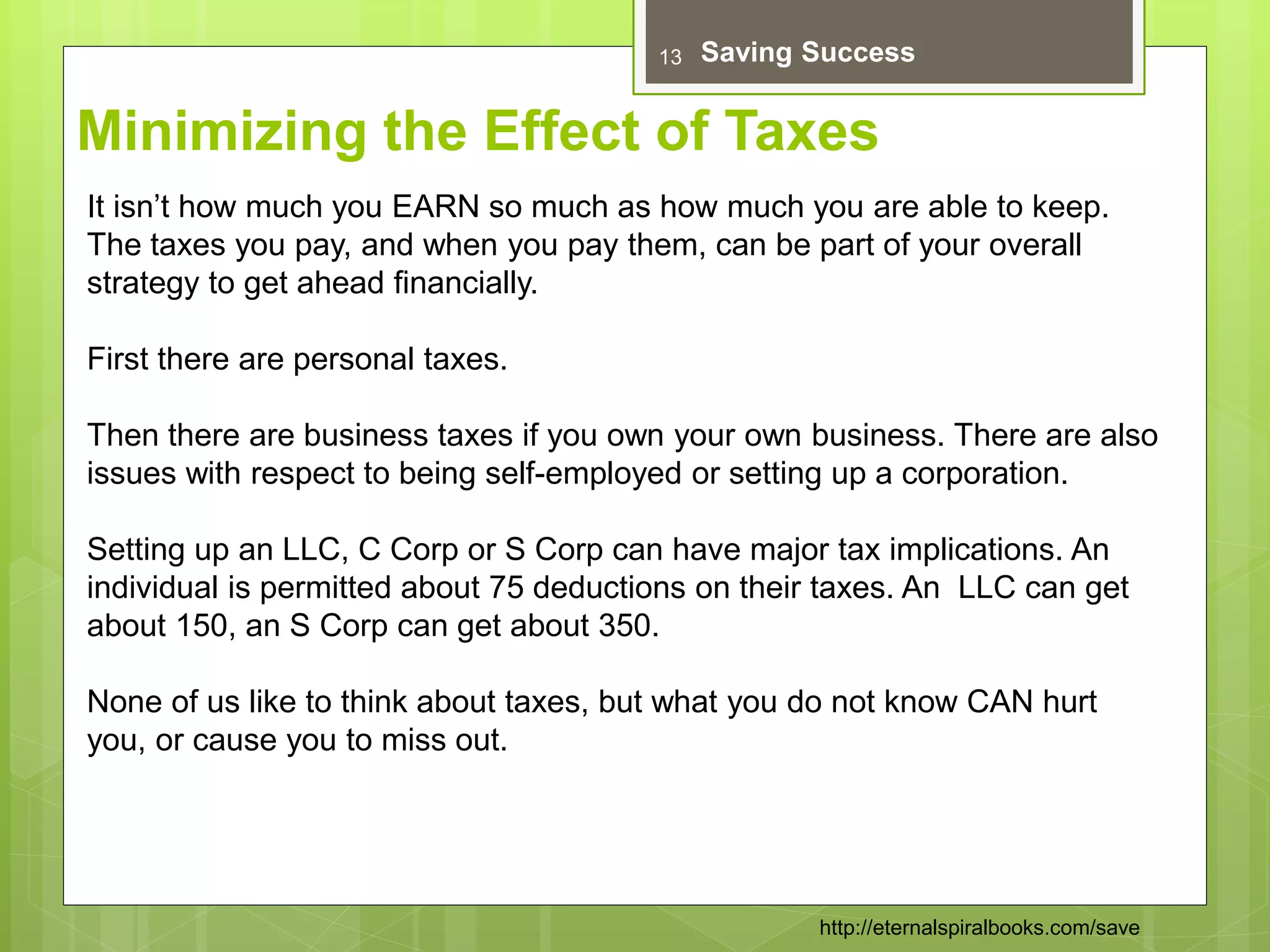 Saving Success Part 2 | PPT