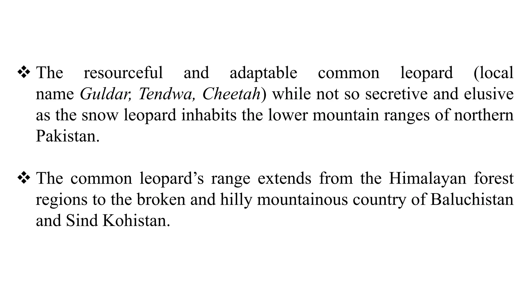 Saving the common leopards in Pakistan | PPTX