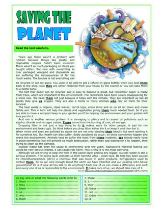 Saving the planet | PDF