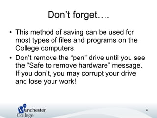 Saving To Usbedit | PPT