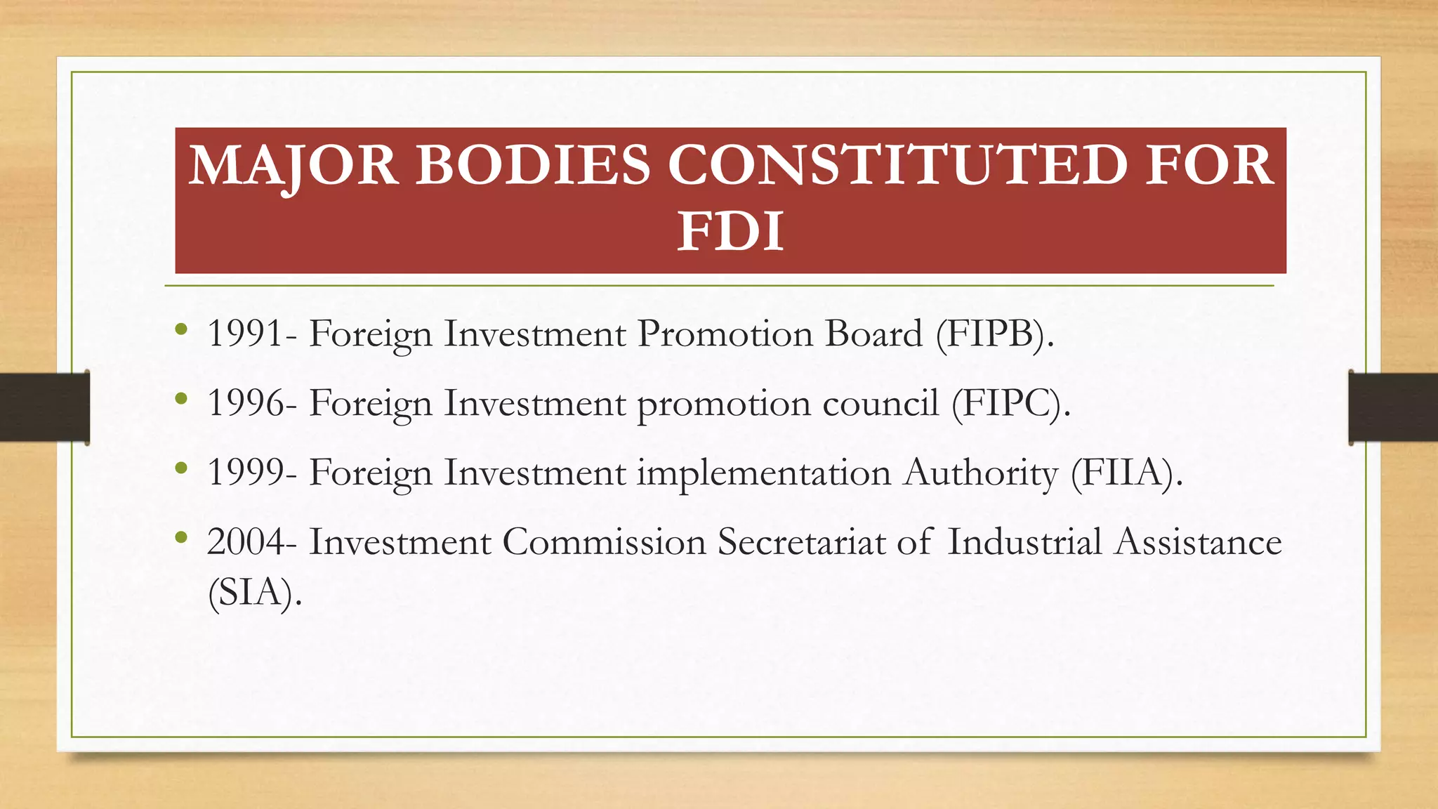 PRESENTATION ON FDI AND FII IN INDIA | PPTX