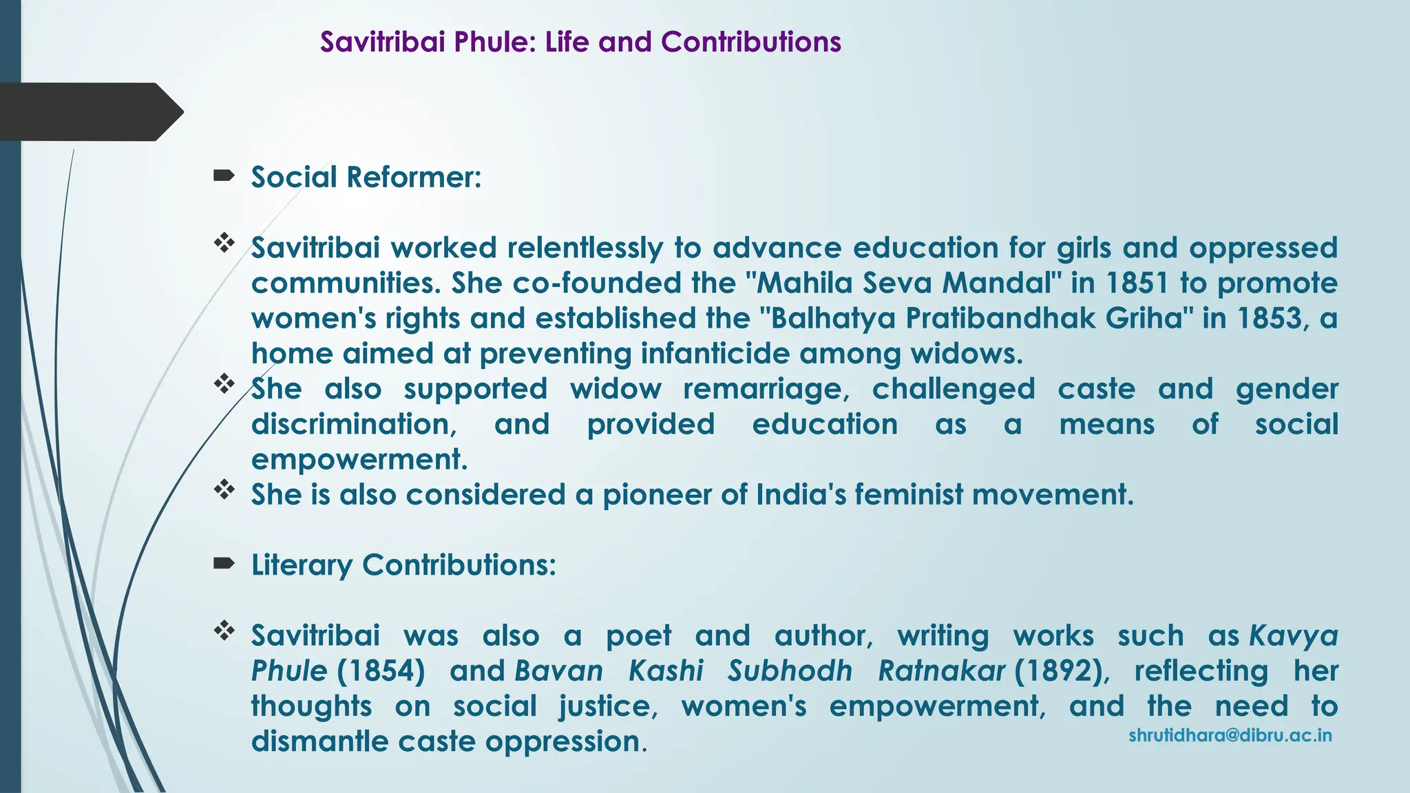 Savitribai Phule & Jyotiba Phule.pptx: Contribution towards Indian ...