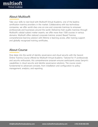 Saviynt Online Training Certification Pdf